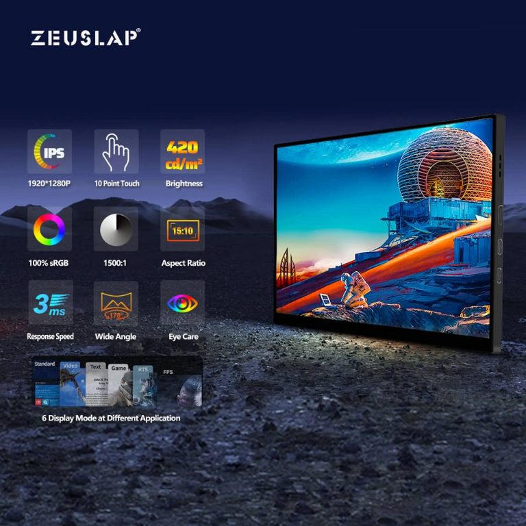 Buy Zeuslap 100% sRGB 10.5inch High-end Touch Monitor IPS Screen Full ...