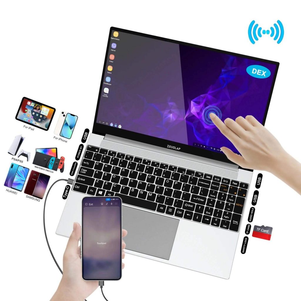 Buy Zeuslap 15.6" Touch Portable Monitor with Keyboard and Mouse Built ...