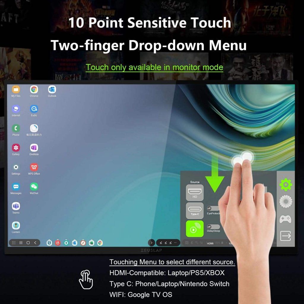 Buy Zeuslap Z18TV Pro Portable Touch Screen Monitor with Google TV 18.5 ...