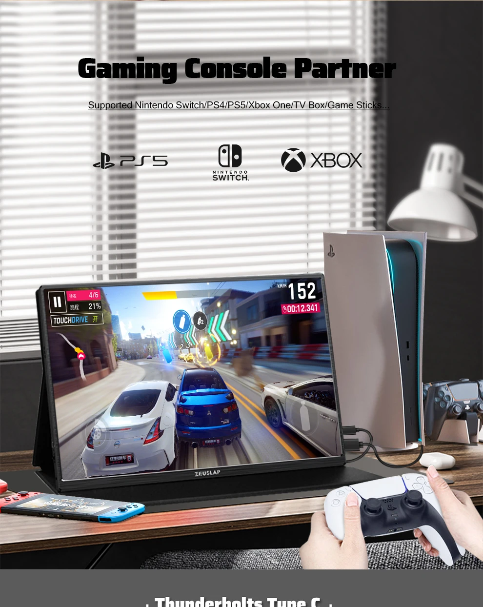 Buy ZEUSLAP P16K Monitor 2560*1600 16" 2.5K 144hz Portable Monitor 16: ...