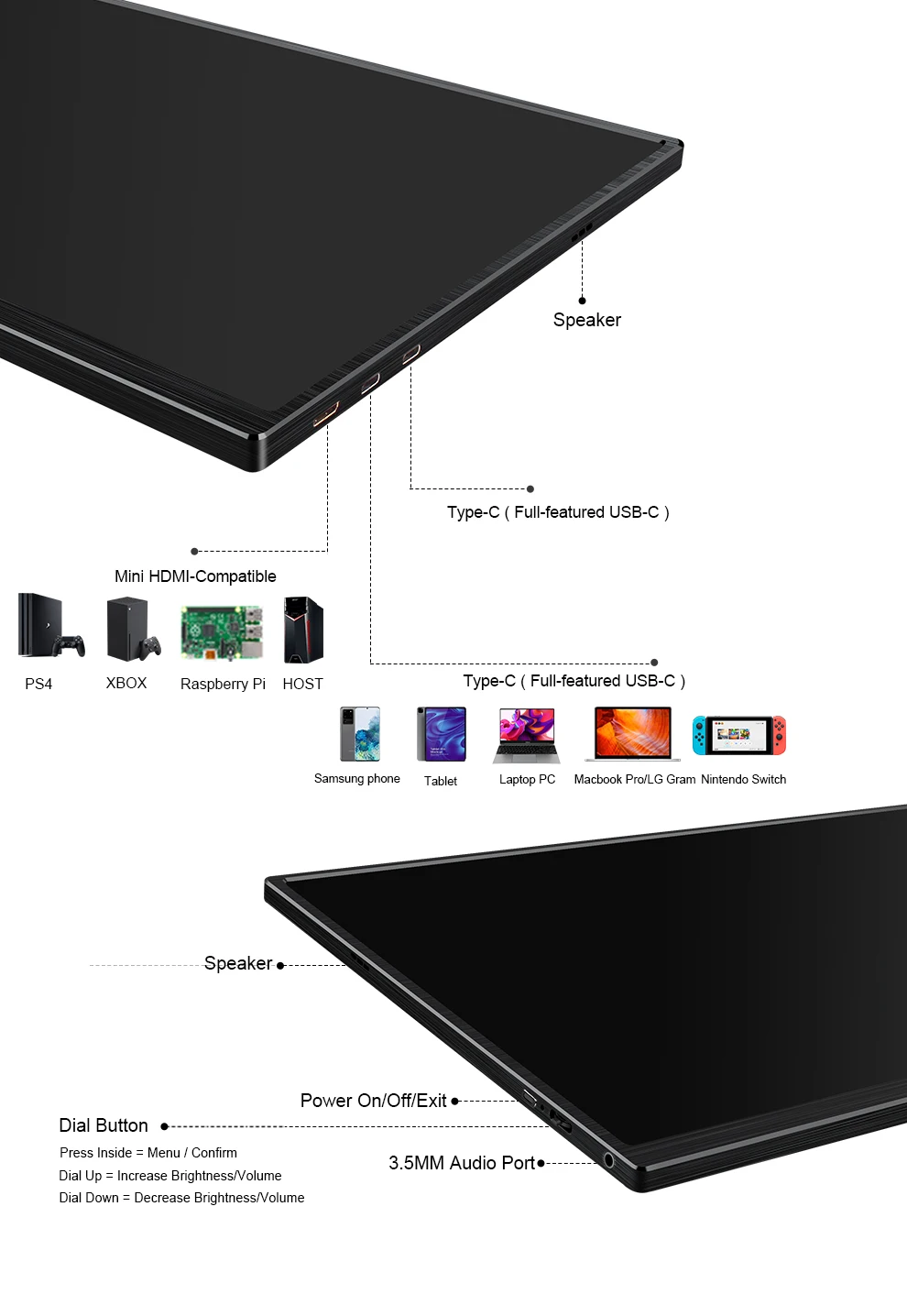 Buy ZEUSLAP P16K Monitor 2560*1600 16" 2.5K 144hz Portable Monitor 16: ...