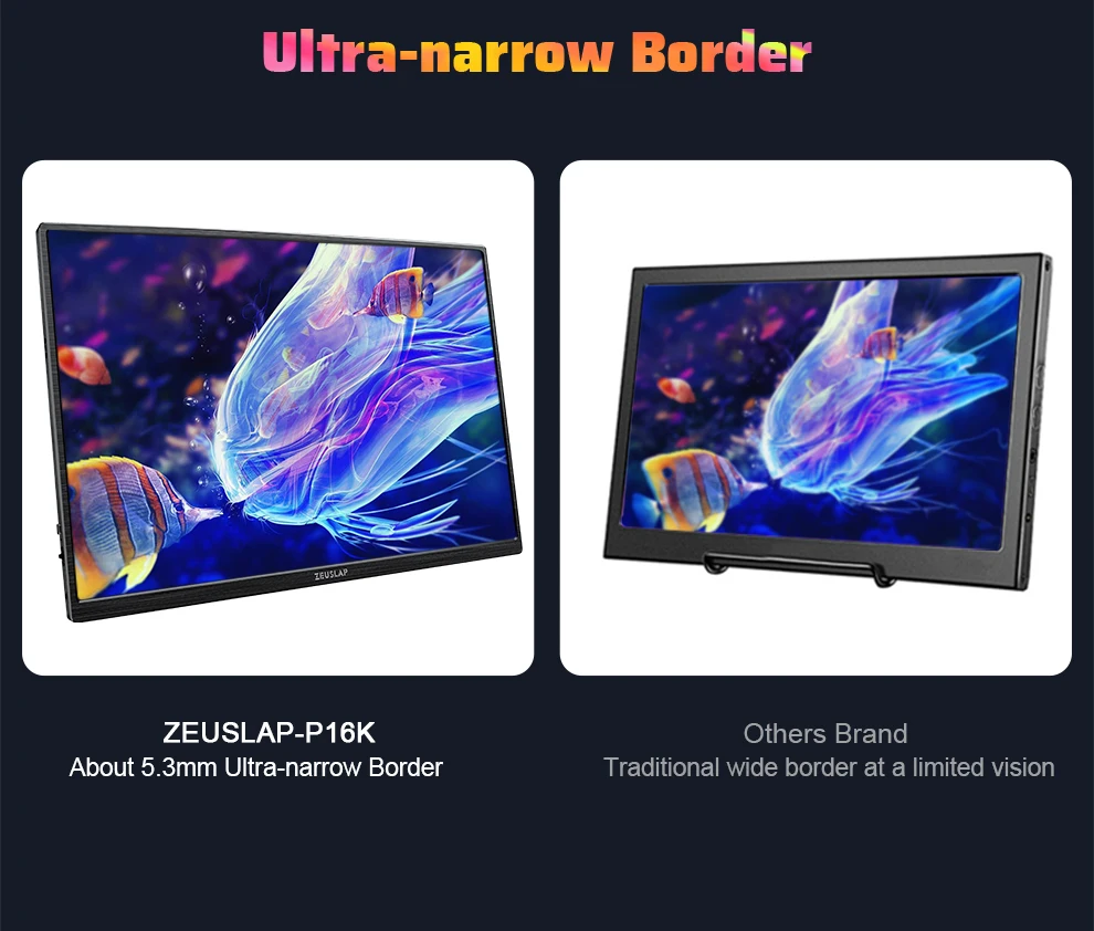 Buy ZEUSLAP P16K Monitor 2560*1600 16" 2.5K 144hz Portable Monitor 16: ...