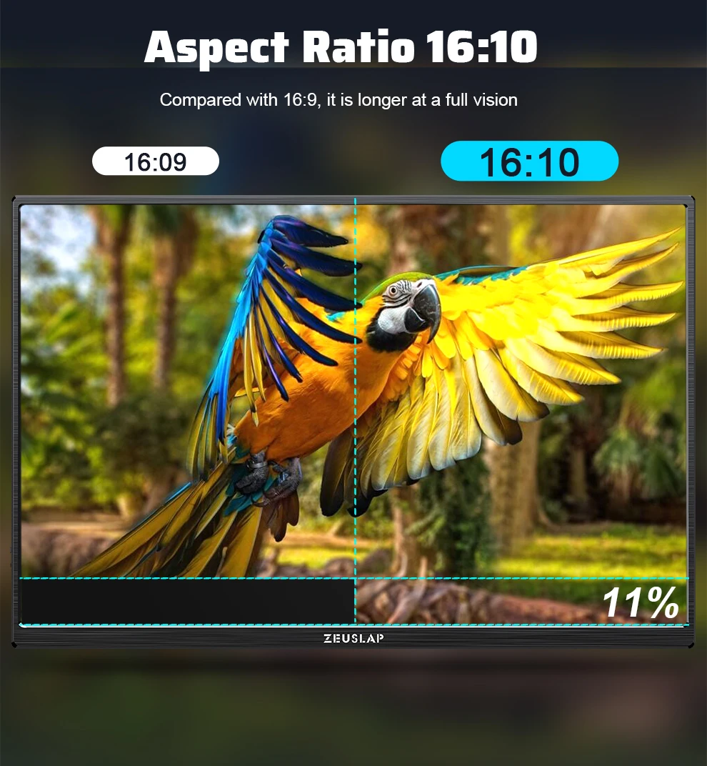 Buy ZEUSLAP P16K Monitor 2560*1600 16" 2.5K 144hz Portable Monitor 16: ...