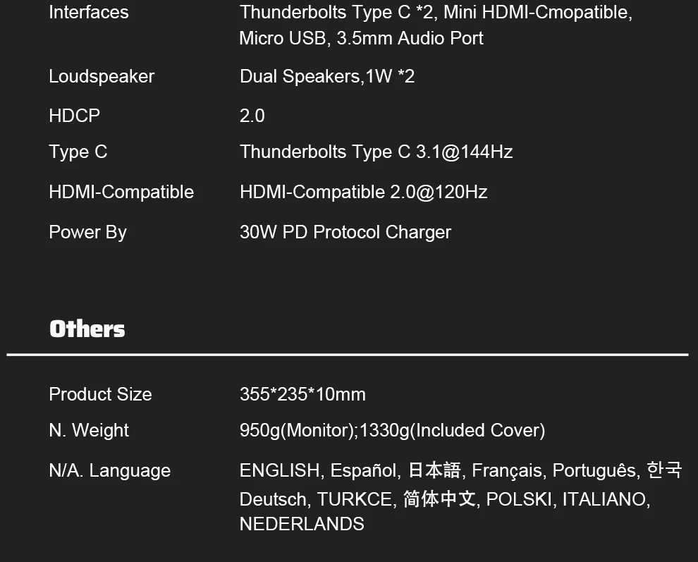 Buy ZEUSLAP P16KT Touch Screen Portable Monitor 16" 2.5K 144hz 2560* ...